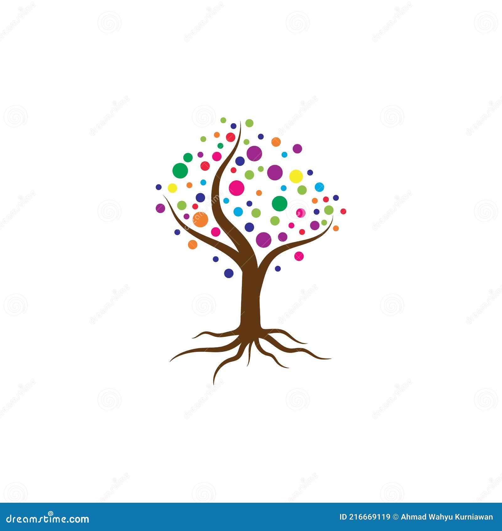 Colorful tree stock vector. Illustration of charity - 216669119