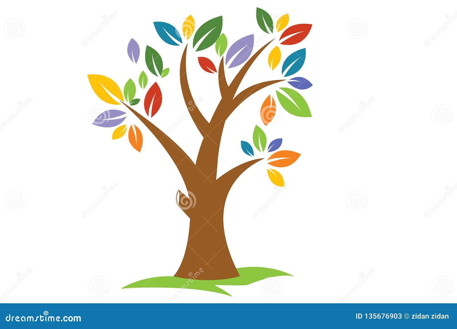 Colorful Tree Logo vector stock vector. Illustration of colourful ...