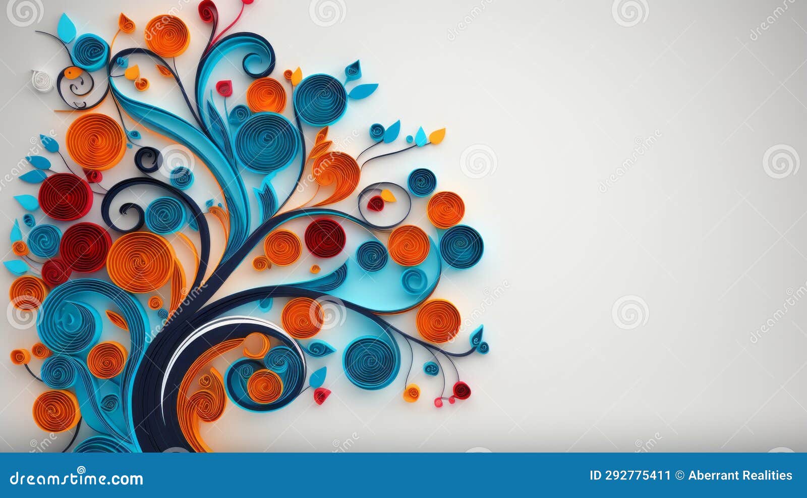A Colorful Tree Made Out of Paper with Swirls on it Stock Illustration ...