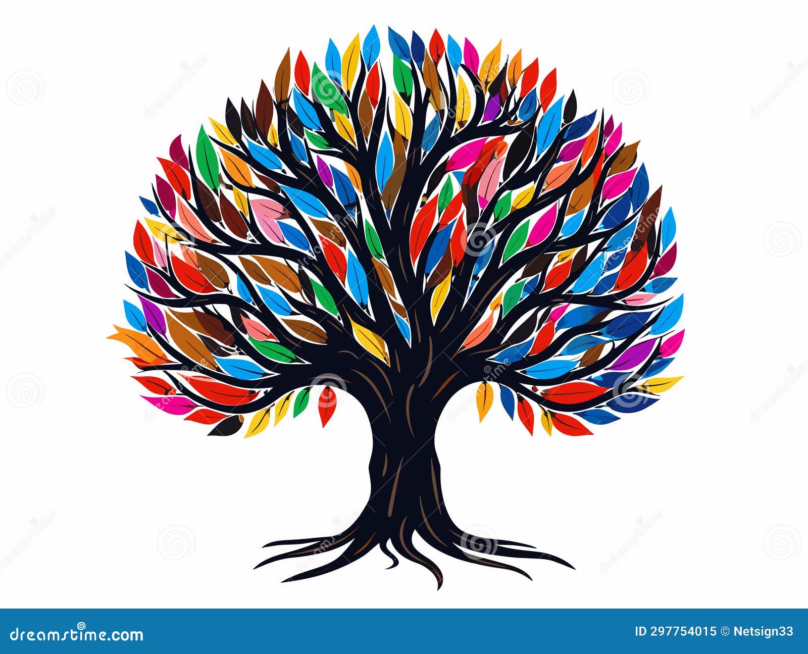 A Colorful Tree with Many Leaves - a Colorful Tree Logo Icon Stock ...