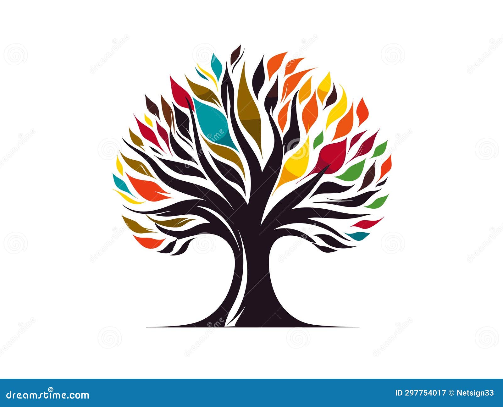A Colorful Tree with Many Leaves - a Colorful Tree Logo Icon Stock ...