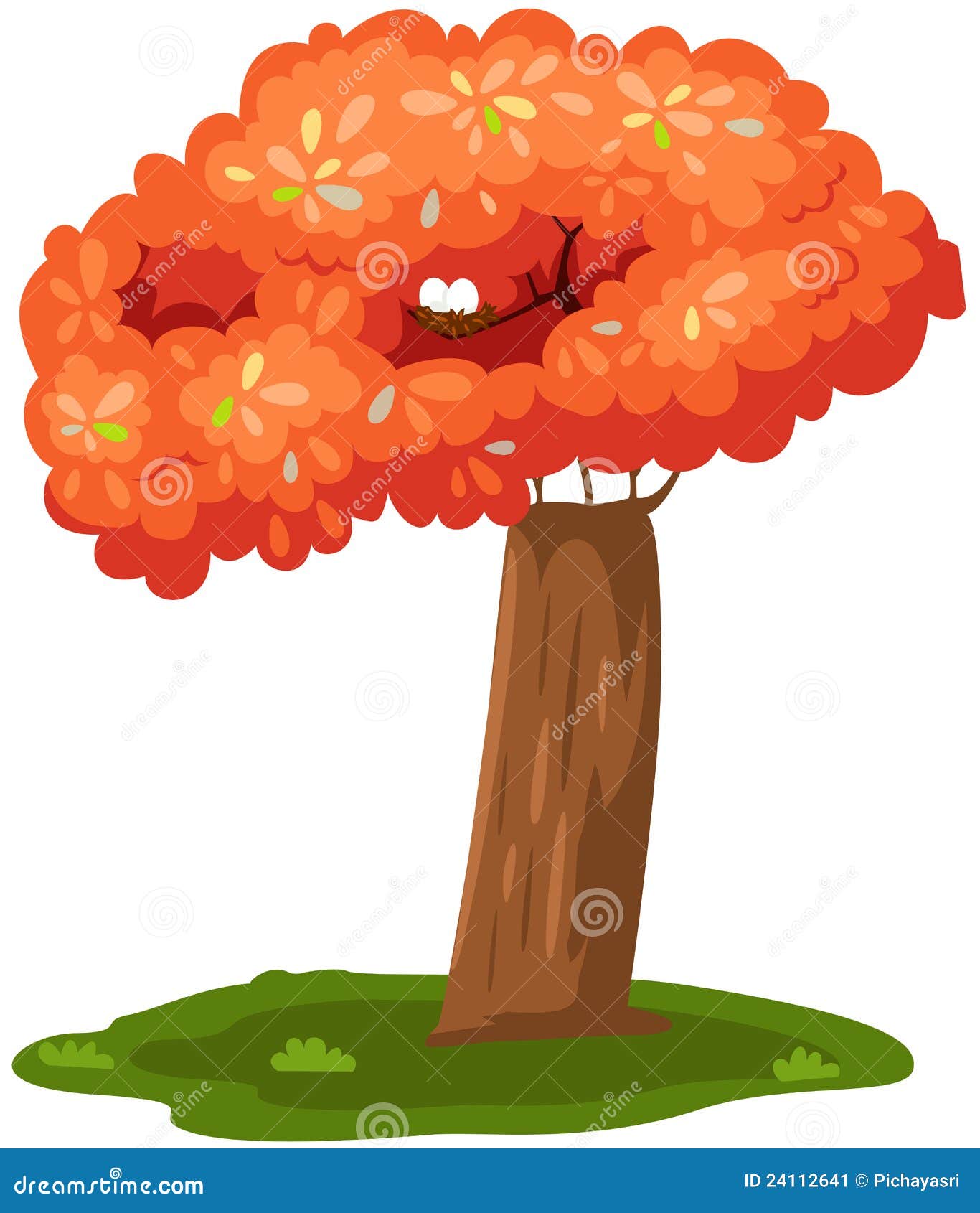 Colorful tree with nest stock vector. Illustration of clipart - 24112641