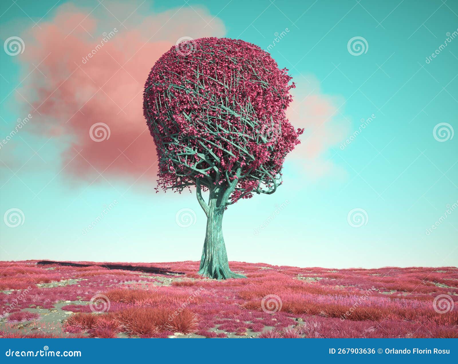 Colorful Tree Shaped As a Human Head. Complexity and Brainstorm Concept ...