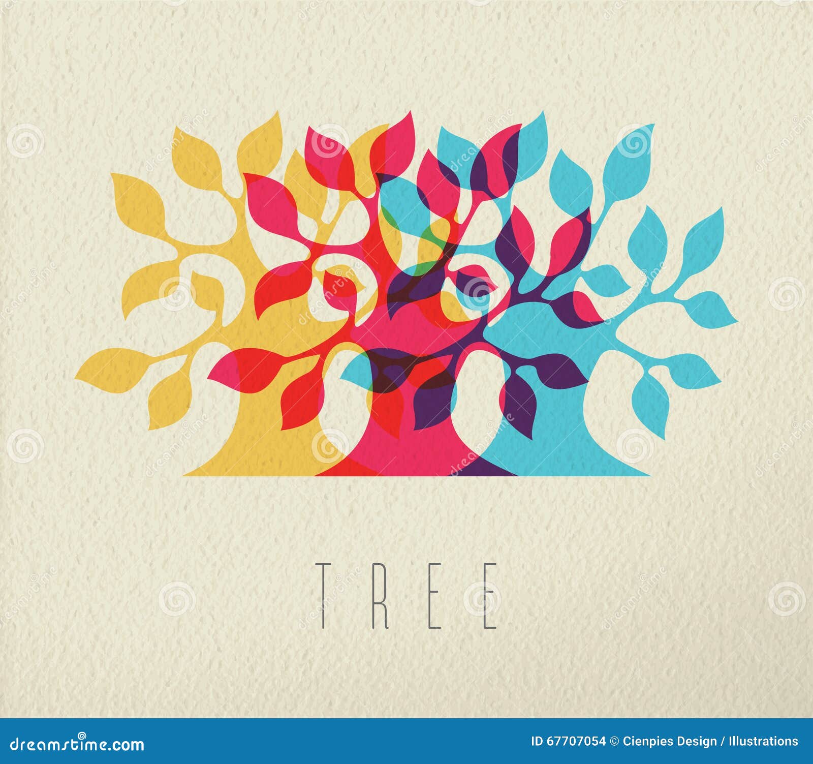 Colorful Tree Silhouette Concept Background Stock Vector - Illustration ...
