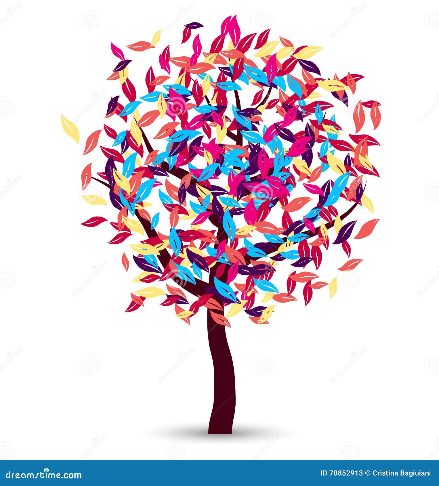 Colorful Tree Vector Design Stock Vector - Illustration of floral ...