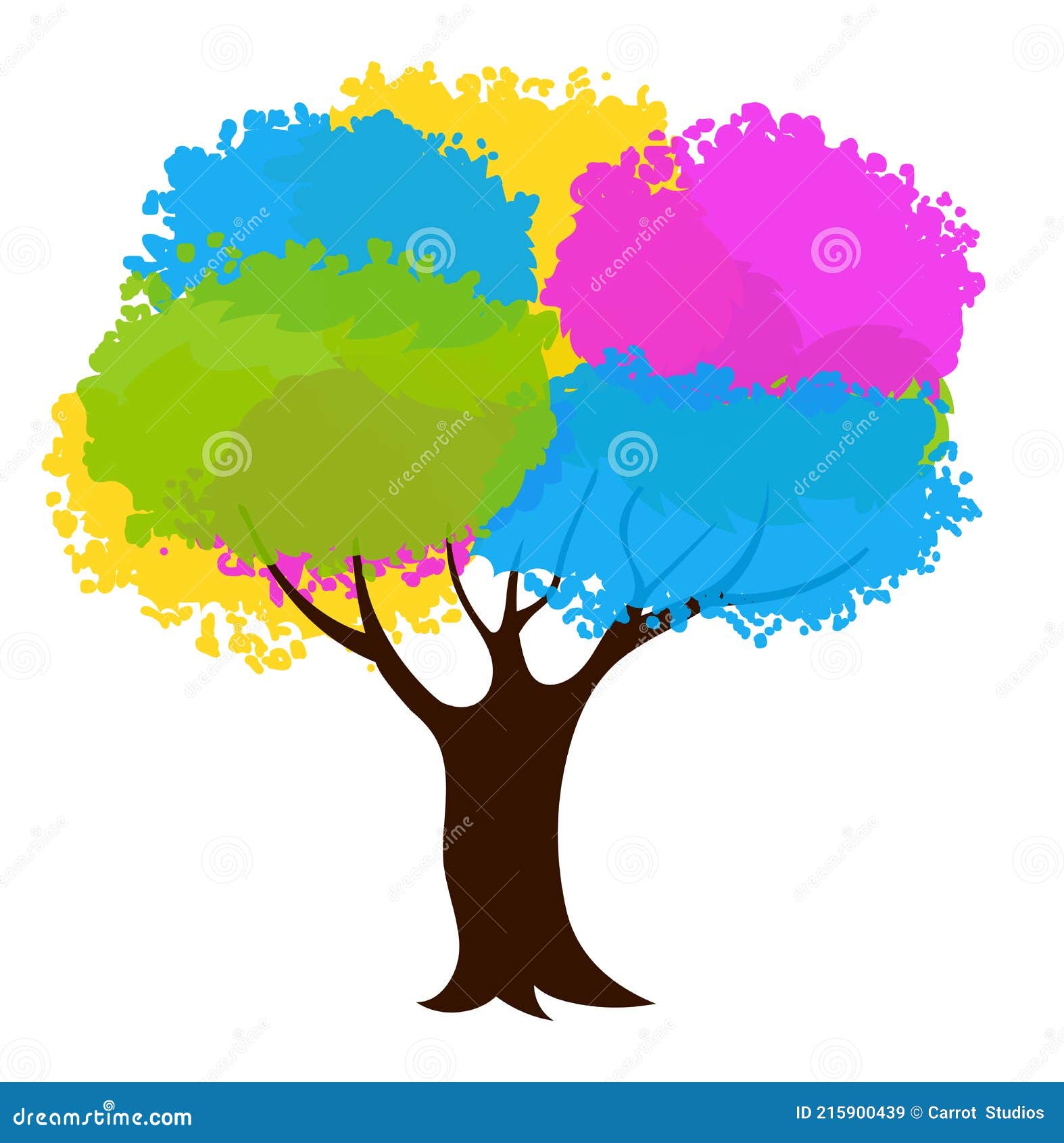 Colorful tree vector stock vector. Illustration of green - 215900439