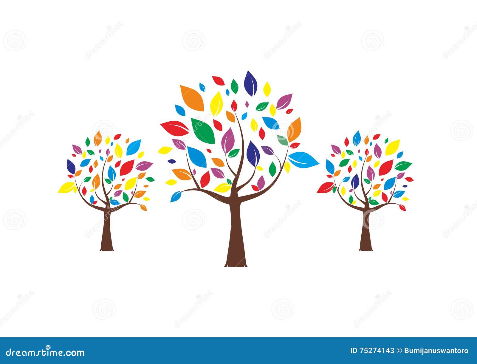 Colorful Trees Logo stock vector. Illustration of colour - 75274143