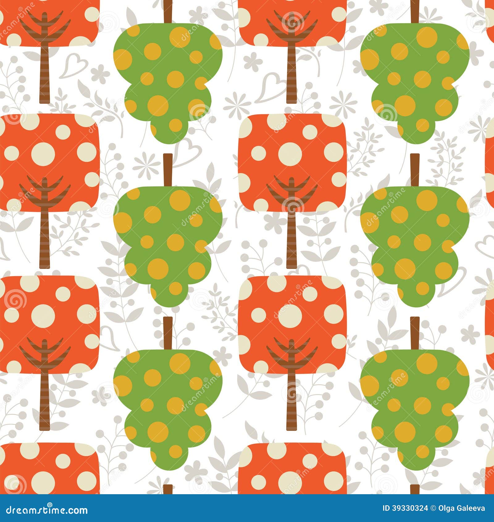 Colorful trees pattern stock vector. Illustration of seamless - 39330324