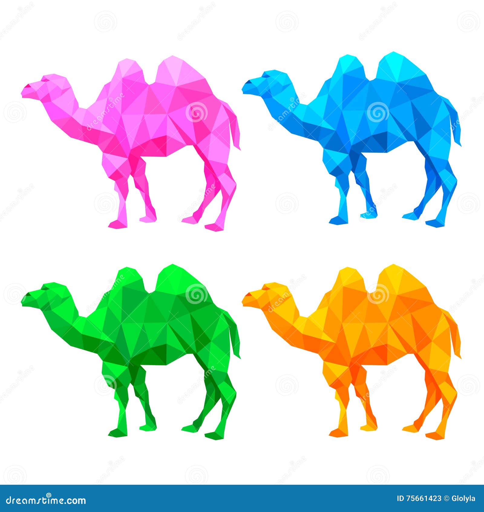 Colorful Triangle of Camel Shape Stock Vector - Illustration of fauna ...