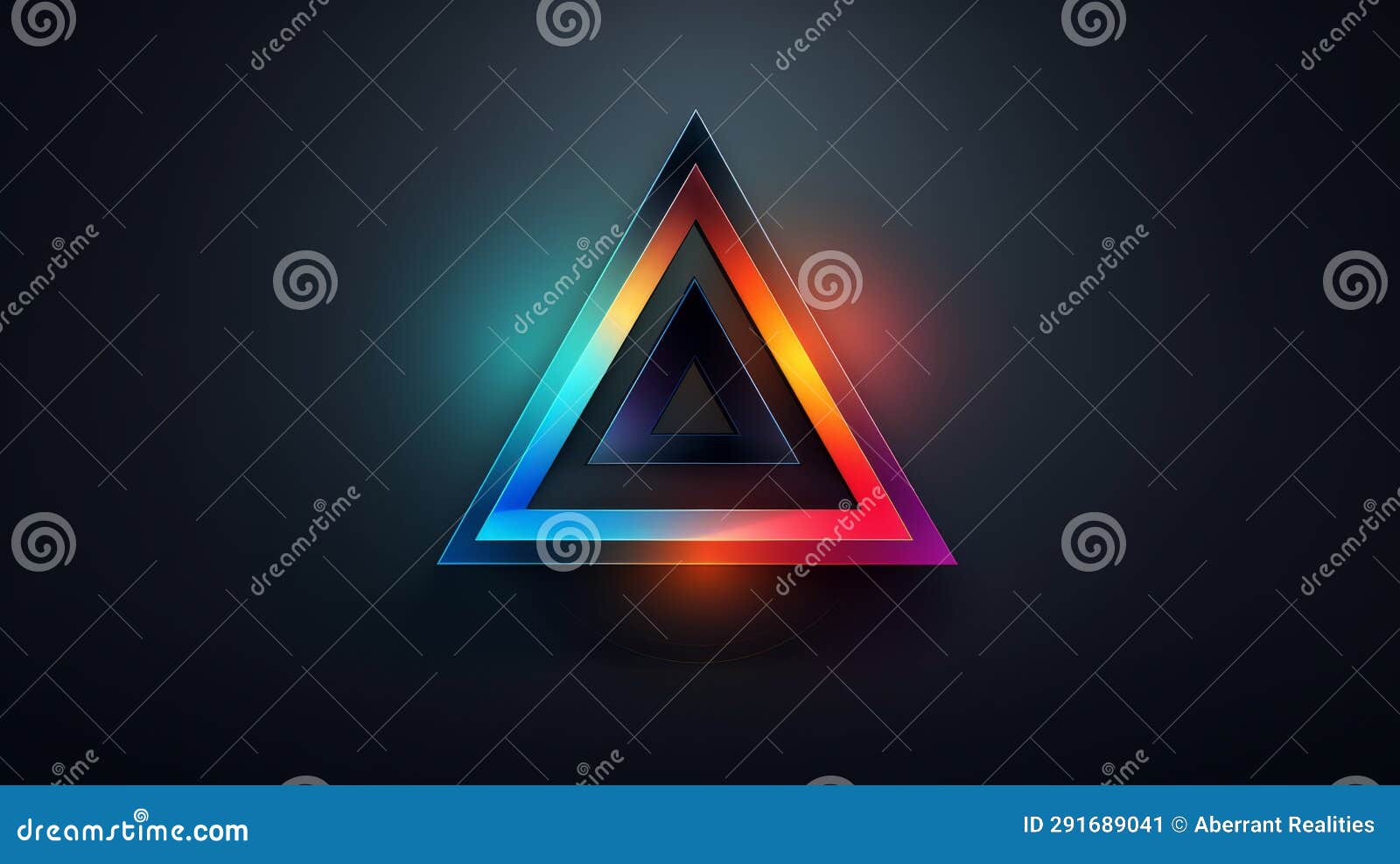 A Colorful Triangle on a Dark Background Stock Illustration ...