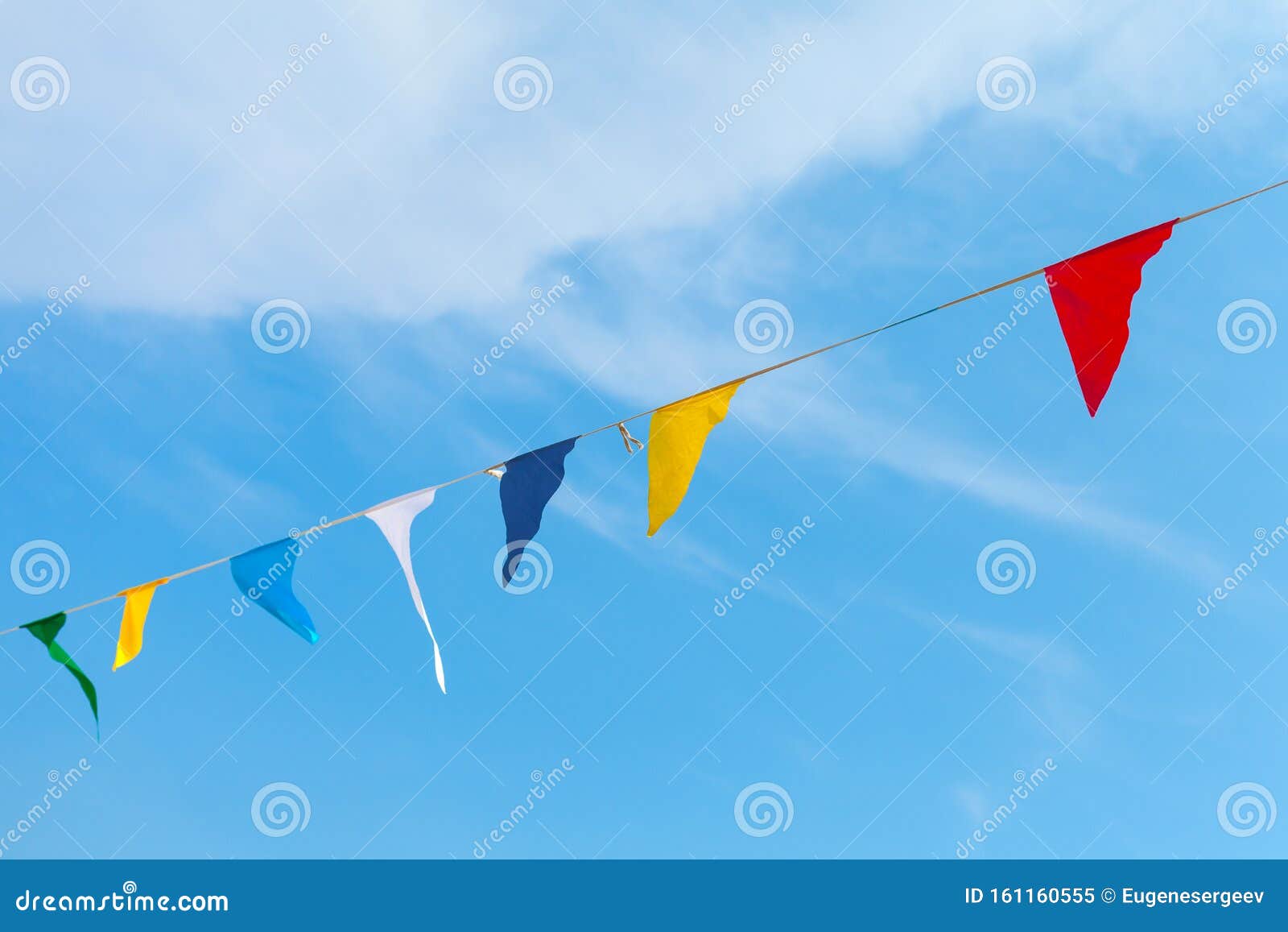 Colorful Triangle Flags Hanging on Rope Stock Image - Image of festival ...