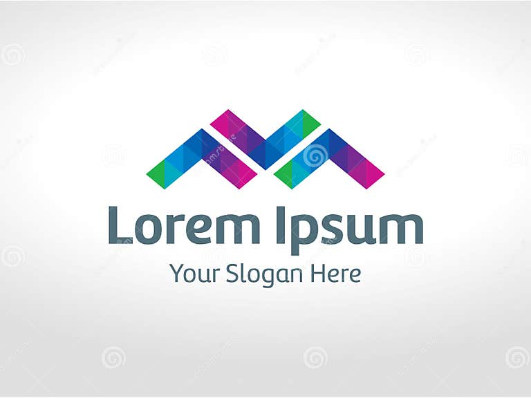 Colorful Triangle Logo Design with Square Letter Triangle Pixel Stock ...