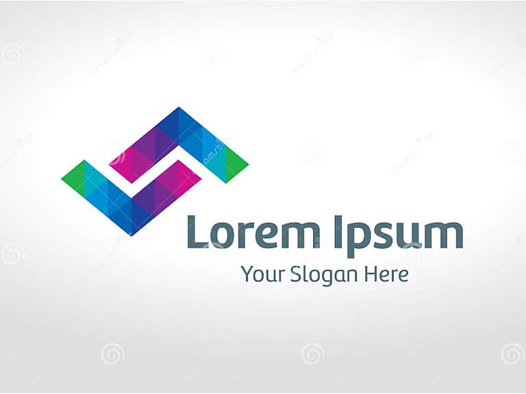 Colorful Triangle Logo Design with Square Letter Triangle Pixel Stock ...