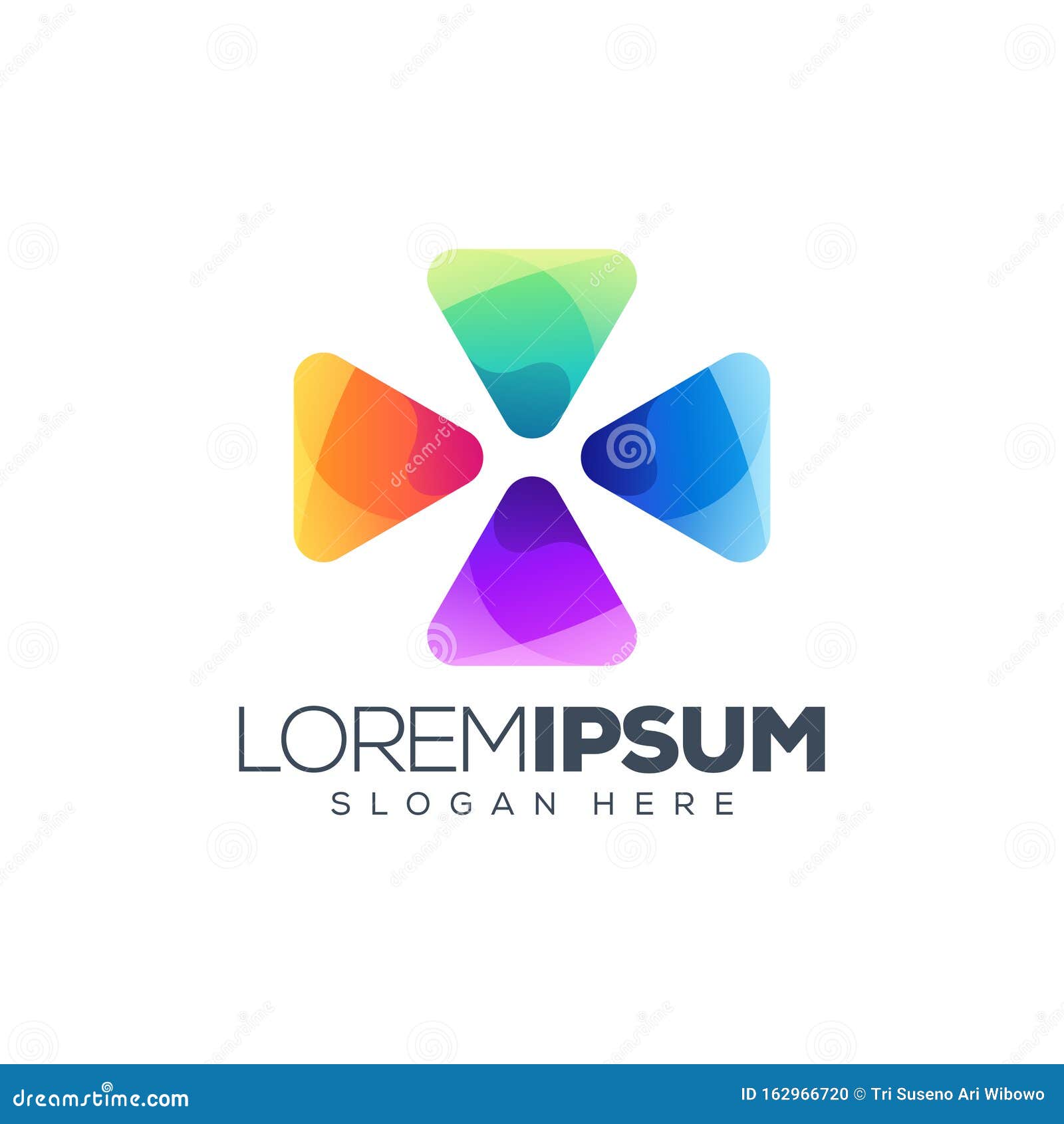 Colorful Triangle Logo Design Vector Illustration Stock Illustration ...