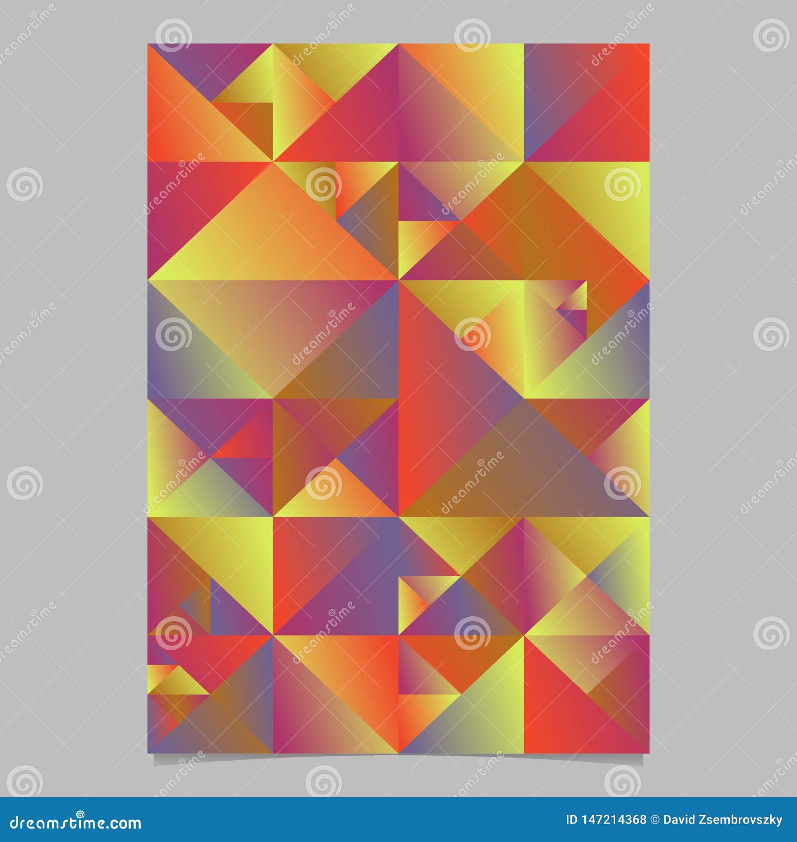 Colorful Triangle Page Template - Polygonal Vector Brochure Background ... Colorful Triangle Page Template - Polygonal Vector Brochure Background ...