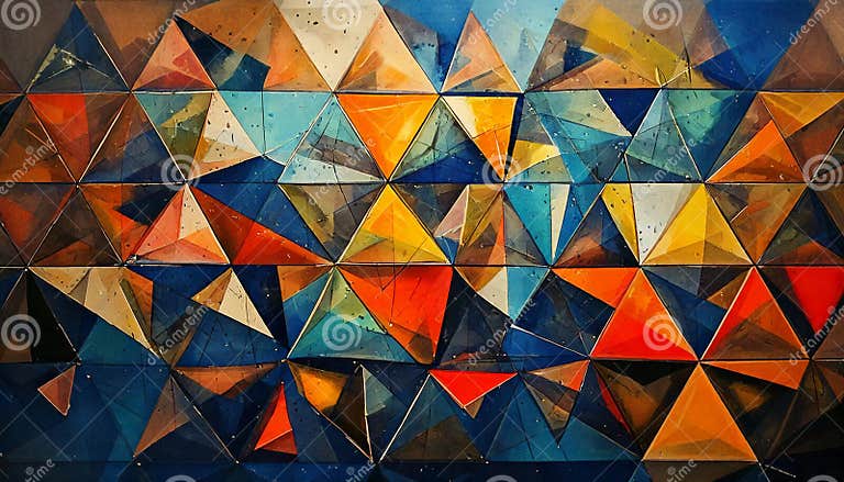 Colorful Triangle Pattern Creating Stunning Visual Effect Stock Photo ...