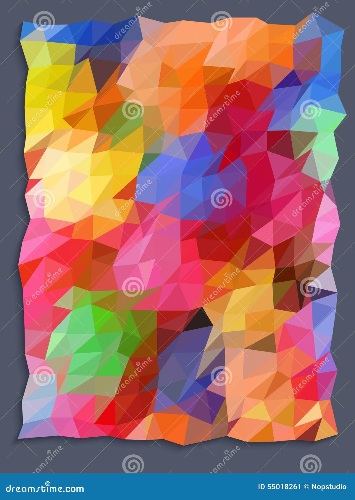 Colorful Triangle Pattern on Gray Frame Stock Vector - Illustration of ...