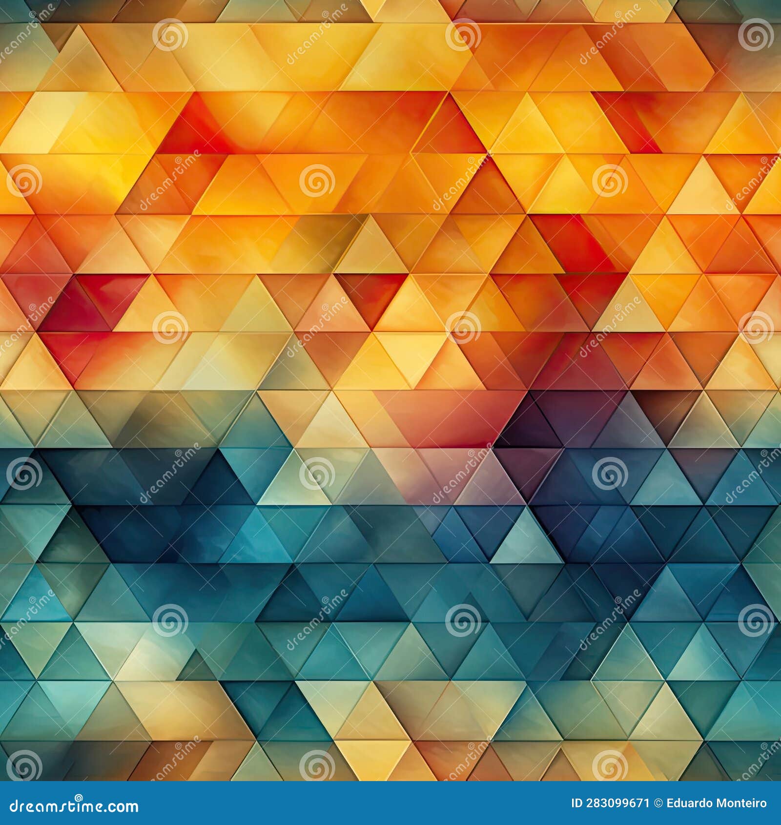 Colorful Triangle Pattern with Mosaic-inspired Realism and Textured ...