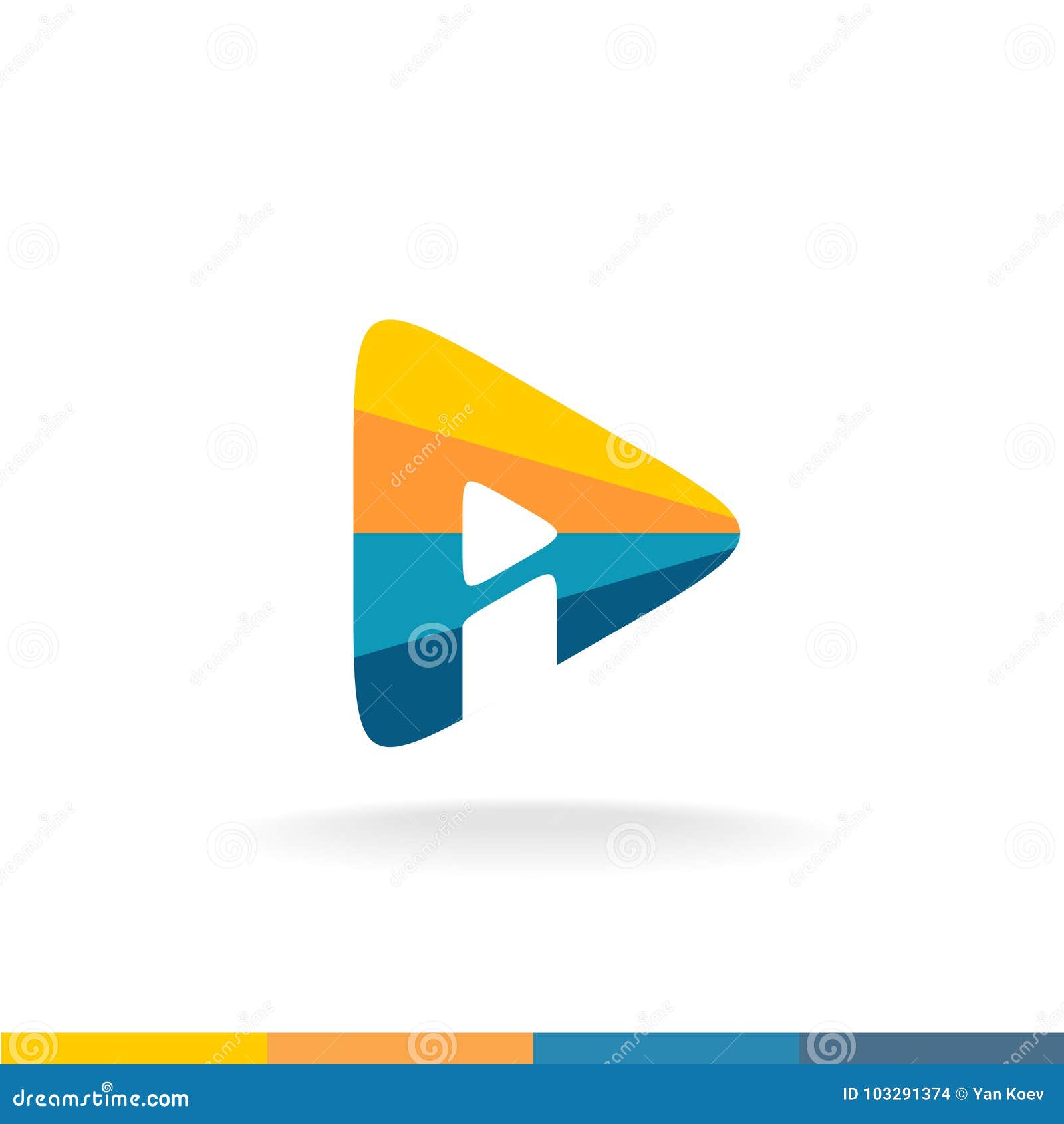 Triangle play button stock vector. Illustration of hint - 103291374