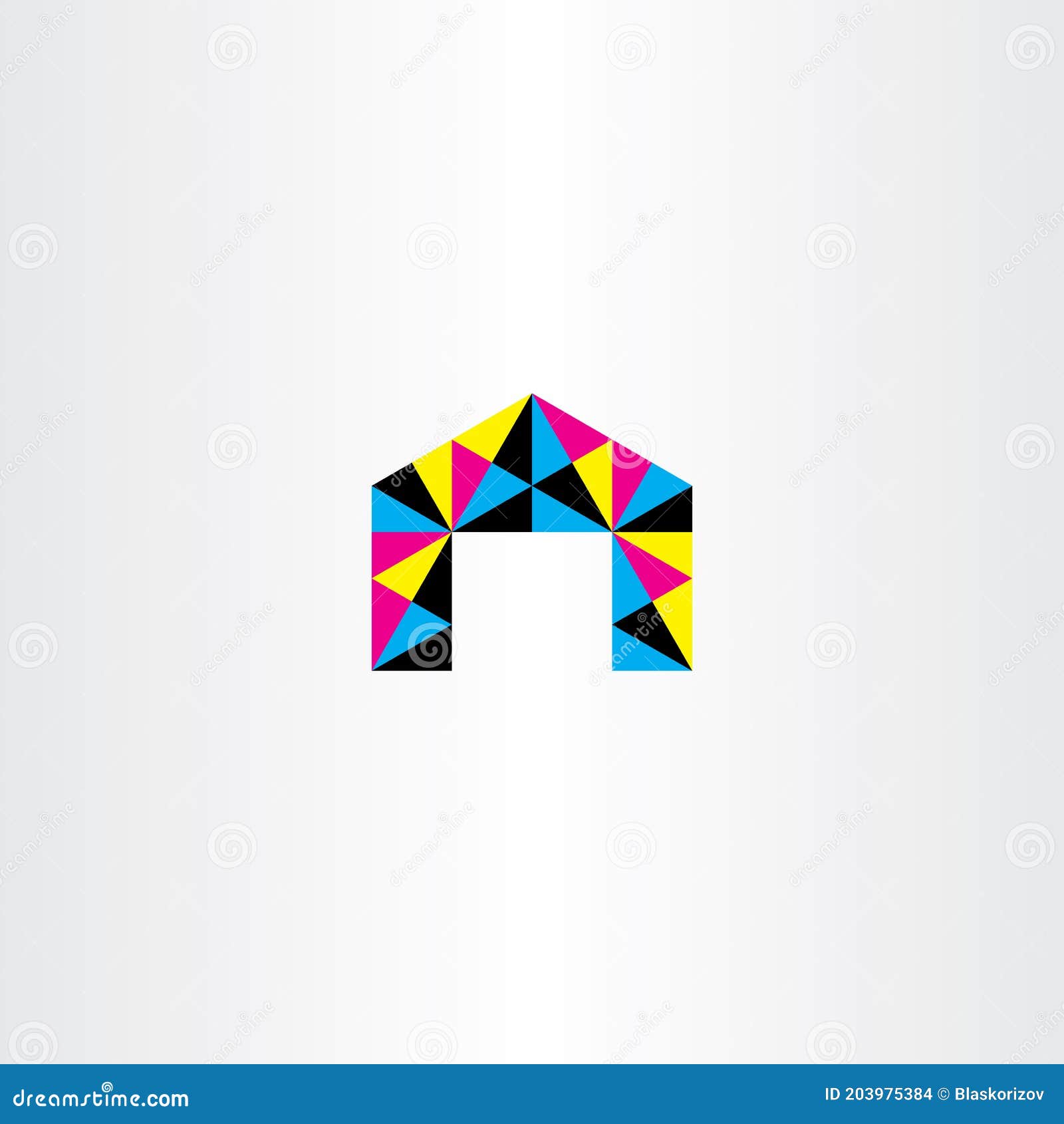 Colorful Triangle Polygon House Icon Vector Stock Vector - Illustration ...