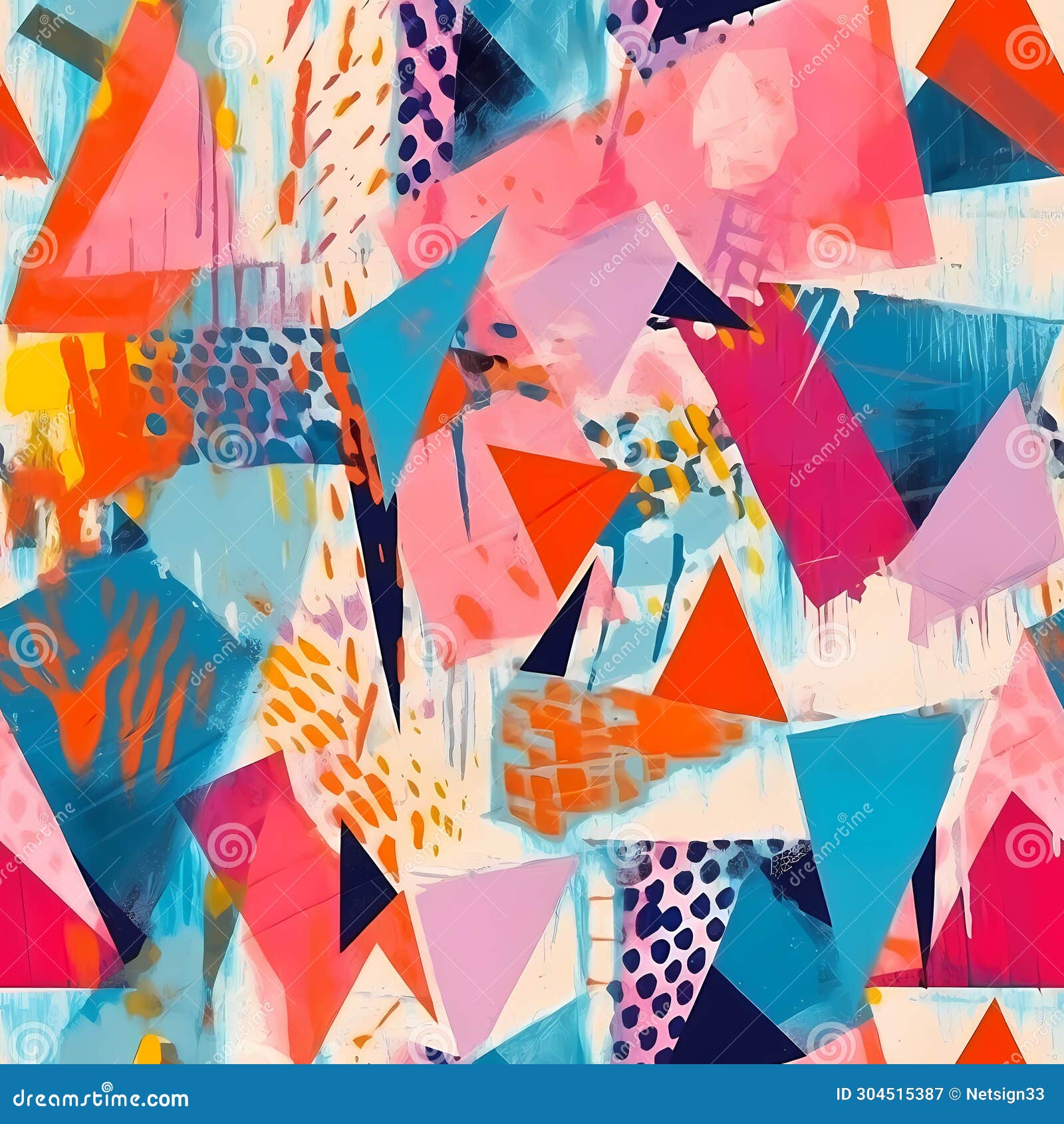 Colorful Triangle Seamless Pattern, a Colorful Art Piece with Triangles ...