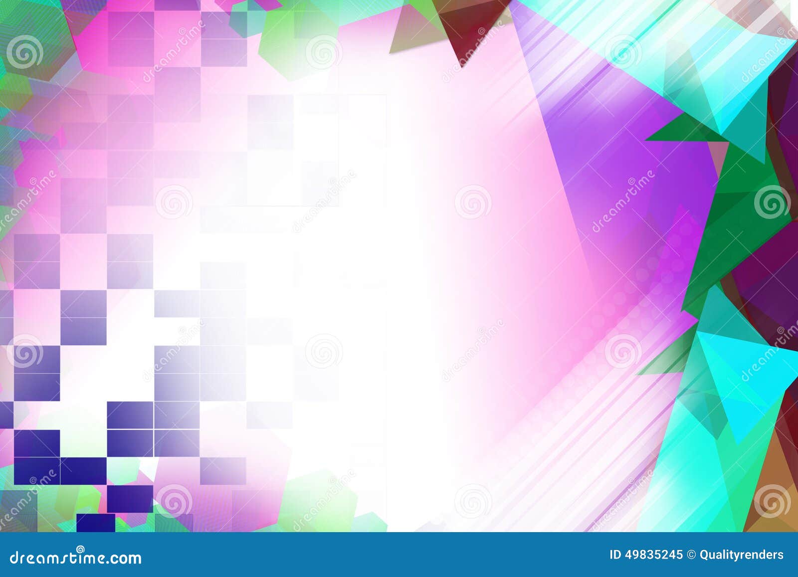 Colorful Triangle And Square Overlap Right Side Stock Illustration ...