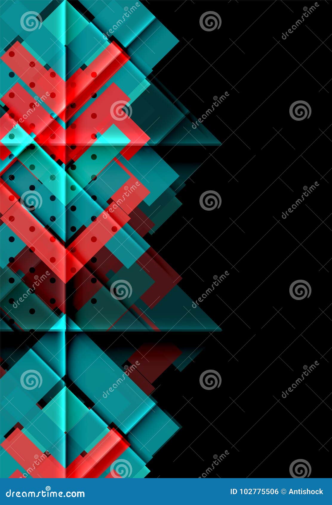 Colorful Triangles and Arrows on Dark Background Stock Vector ...