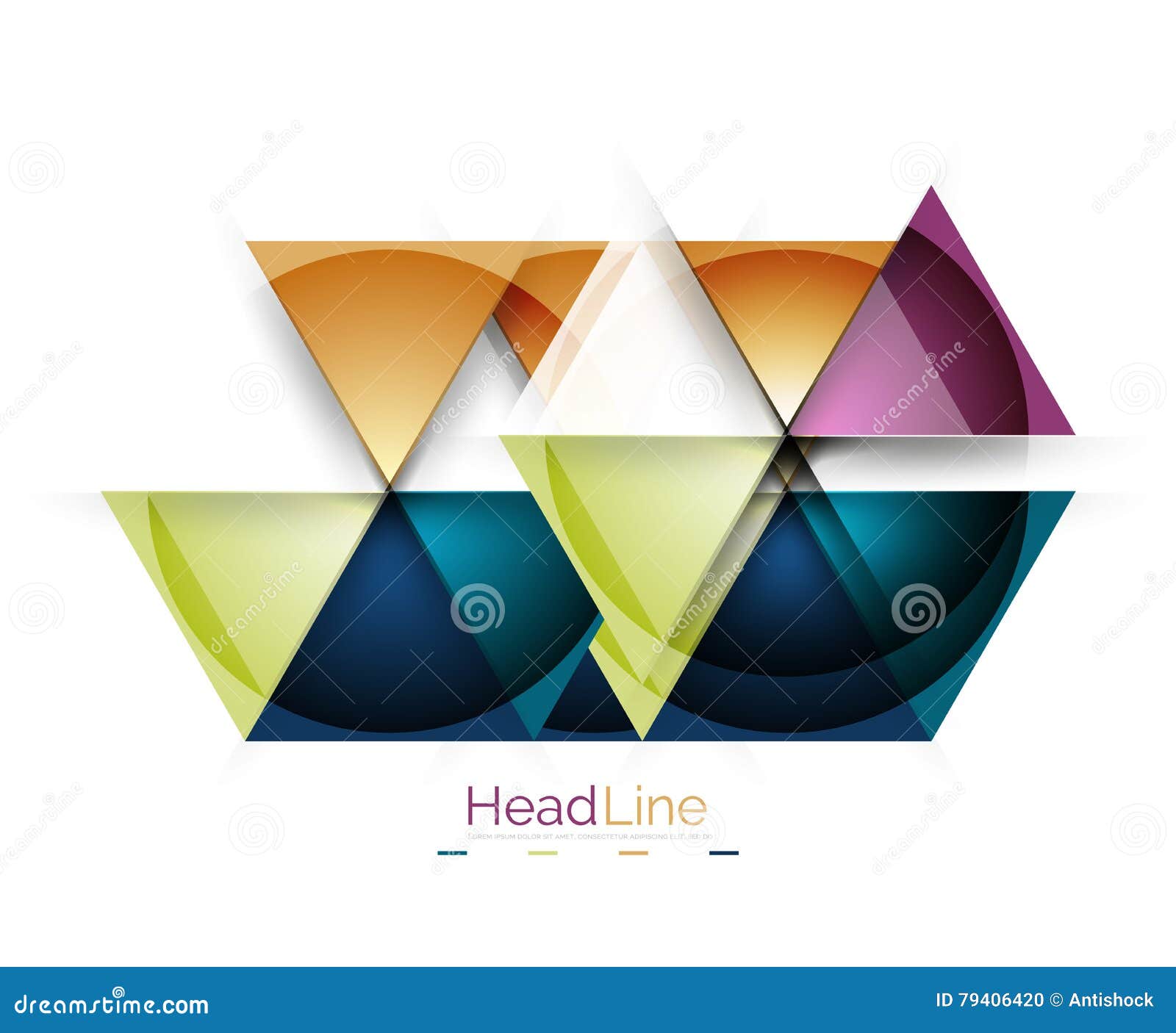 Colorful Triangles on White Background Stock Vector - Illustration of ...