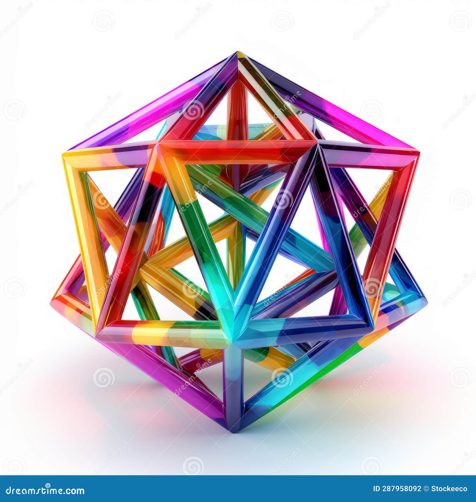 Colorful Triangular Object: Metallic Etherialism in Tesseract Style ...