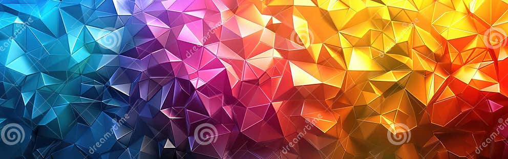 Colorful Triangular Patterned Background: Abstract Rainbow Texture with ...