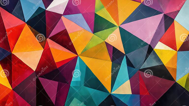 Colorful Triangular Patterns Create a Striking Geometric Abstraction ...
