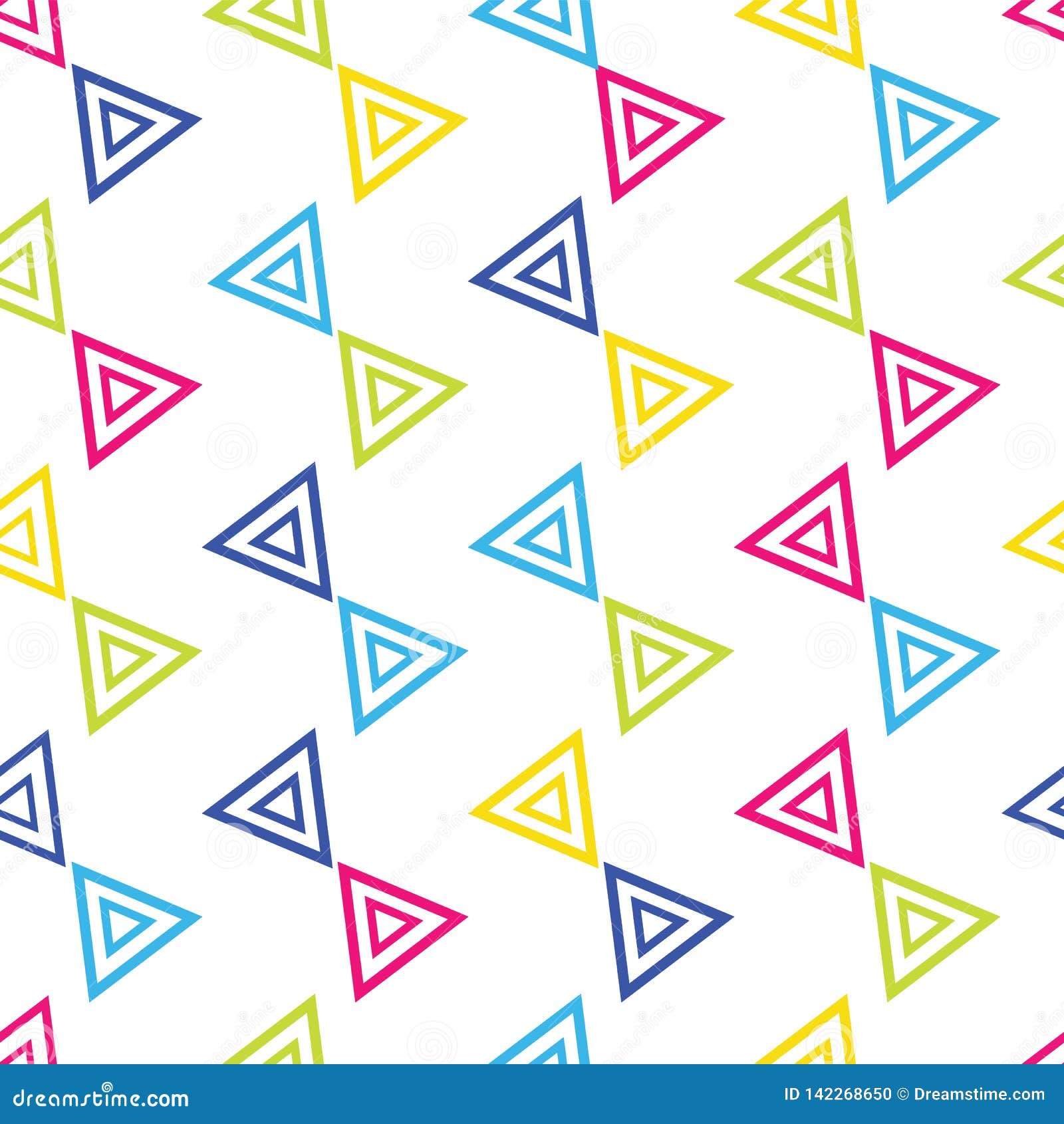Colorful Triangular Seamless Repeat Pattern on White Background Stock ...