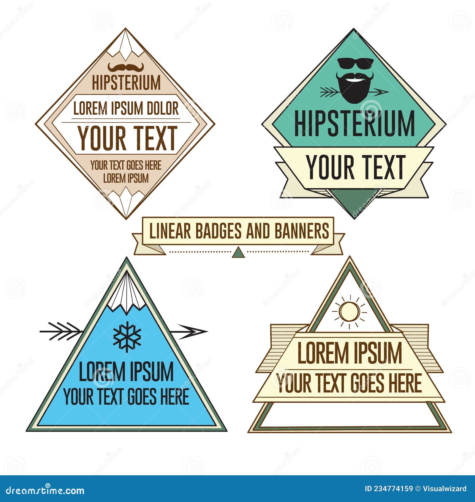 Colorful Triangular Vector Badges,emblems,labels and Items Set Stock ...