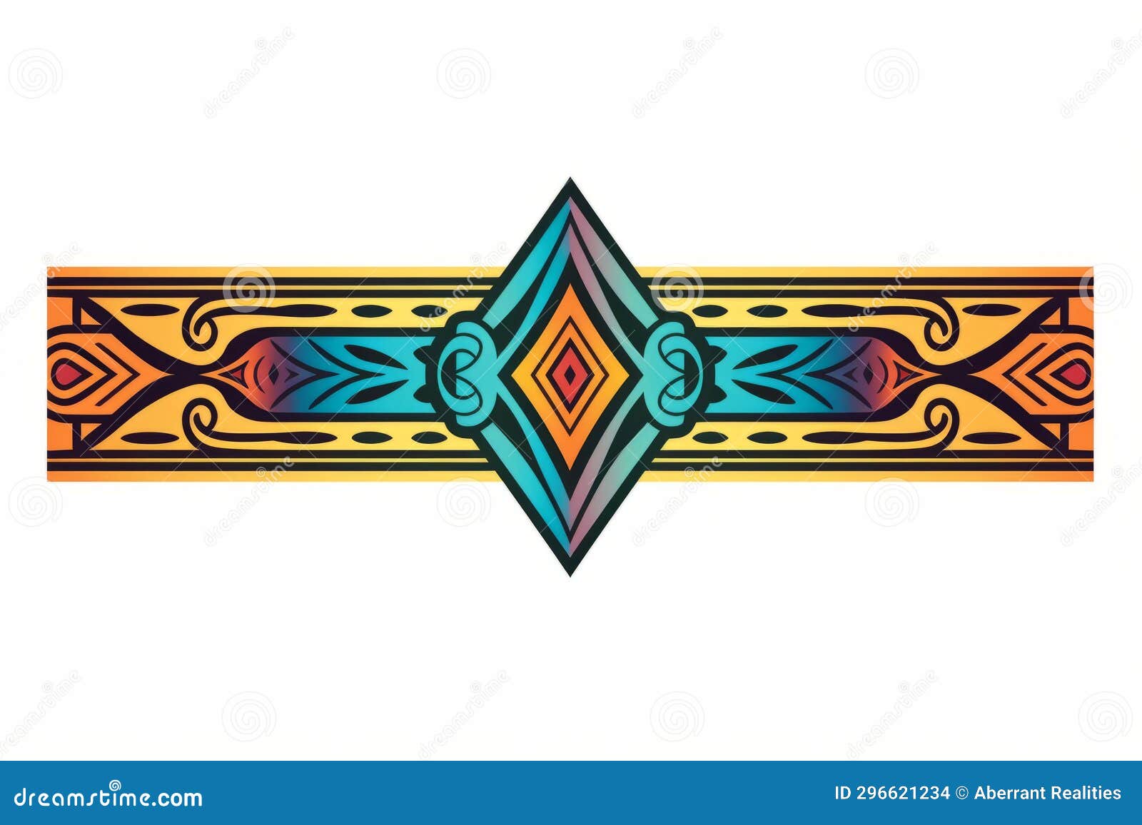 A Colorful Tribal Design on a White Background Stock Illustration ...
