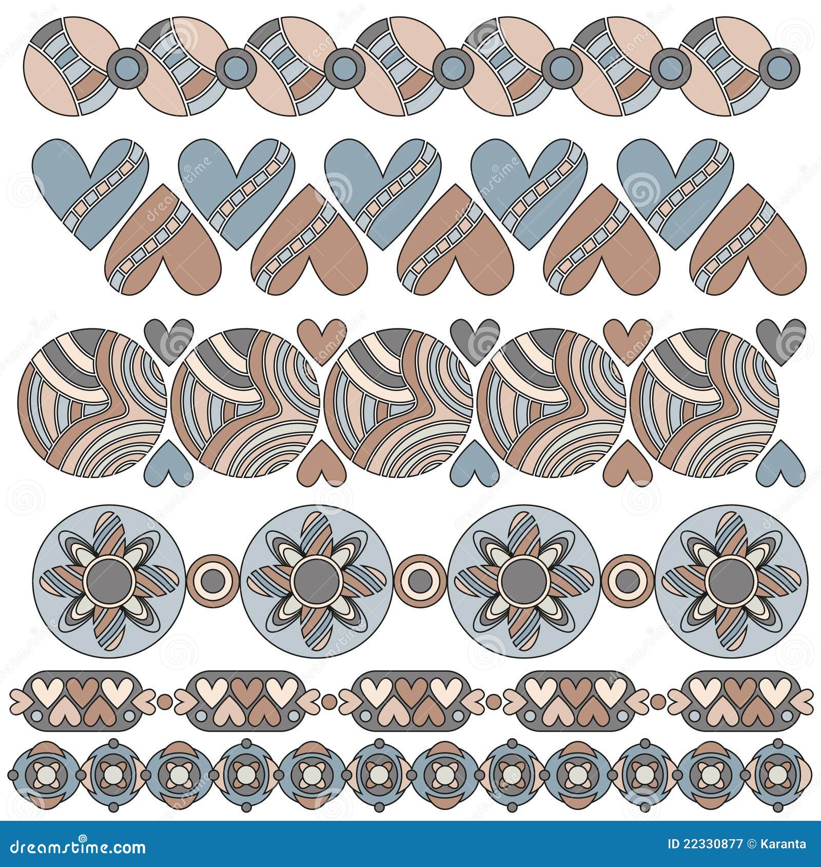 Colorful Trim or Border Collection Stock Illustration - Illustration of ...