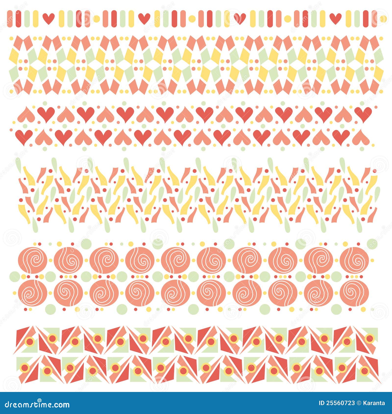 Colorful Trim or Border Collection Stock Illustration - Illustration of ...