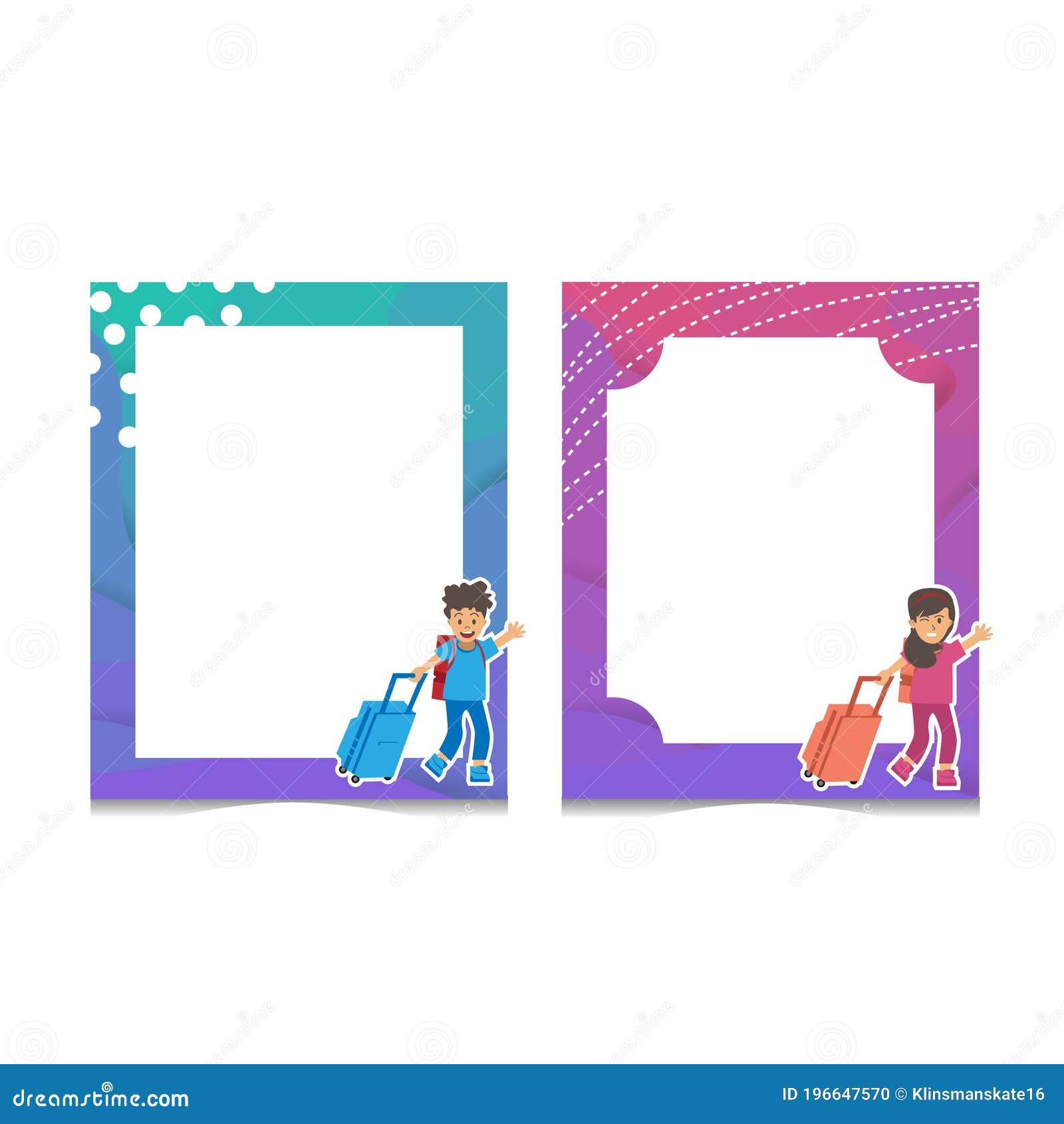 Colorful Trip Frames with Empty Place Design Template Stock ...