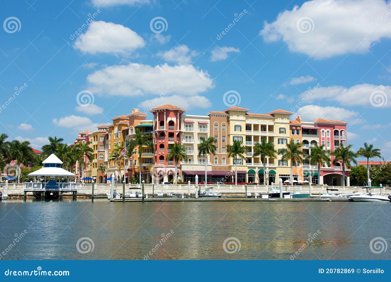 Colorful Tropical Buildings Overlooking Water Stock Image - Image of ...