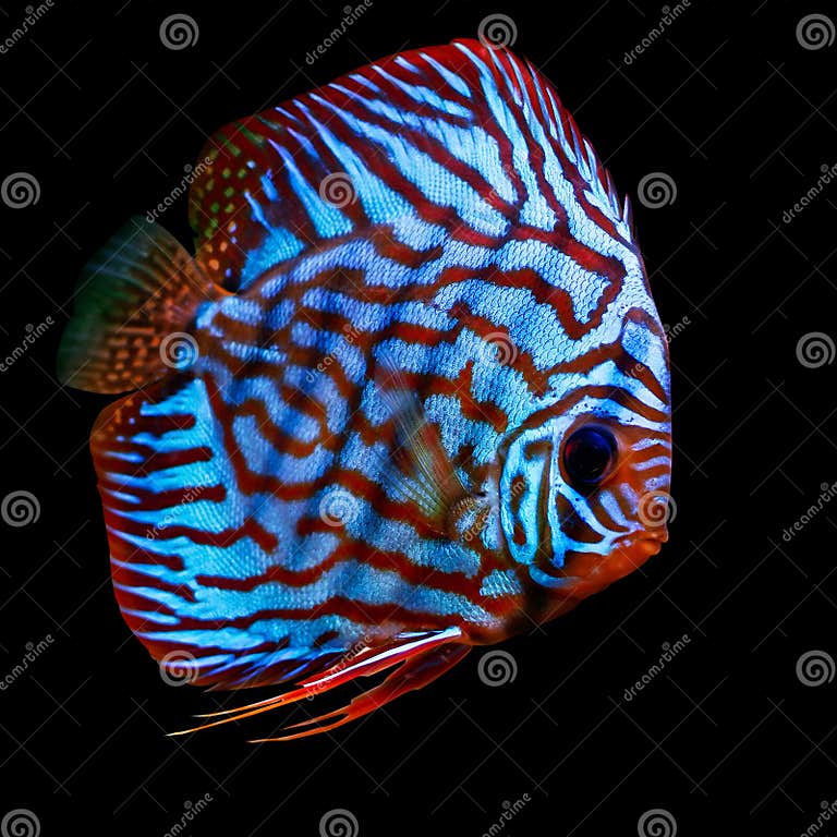Colorful Tropical Discus Fish Stock Image - Image of colorful, aquarium ...