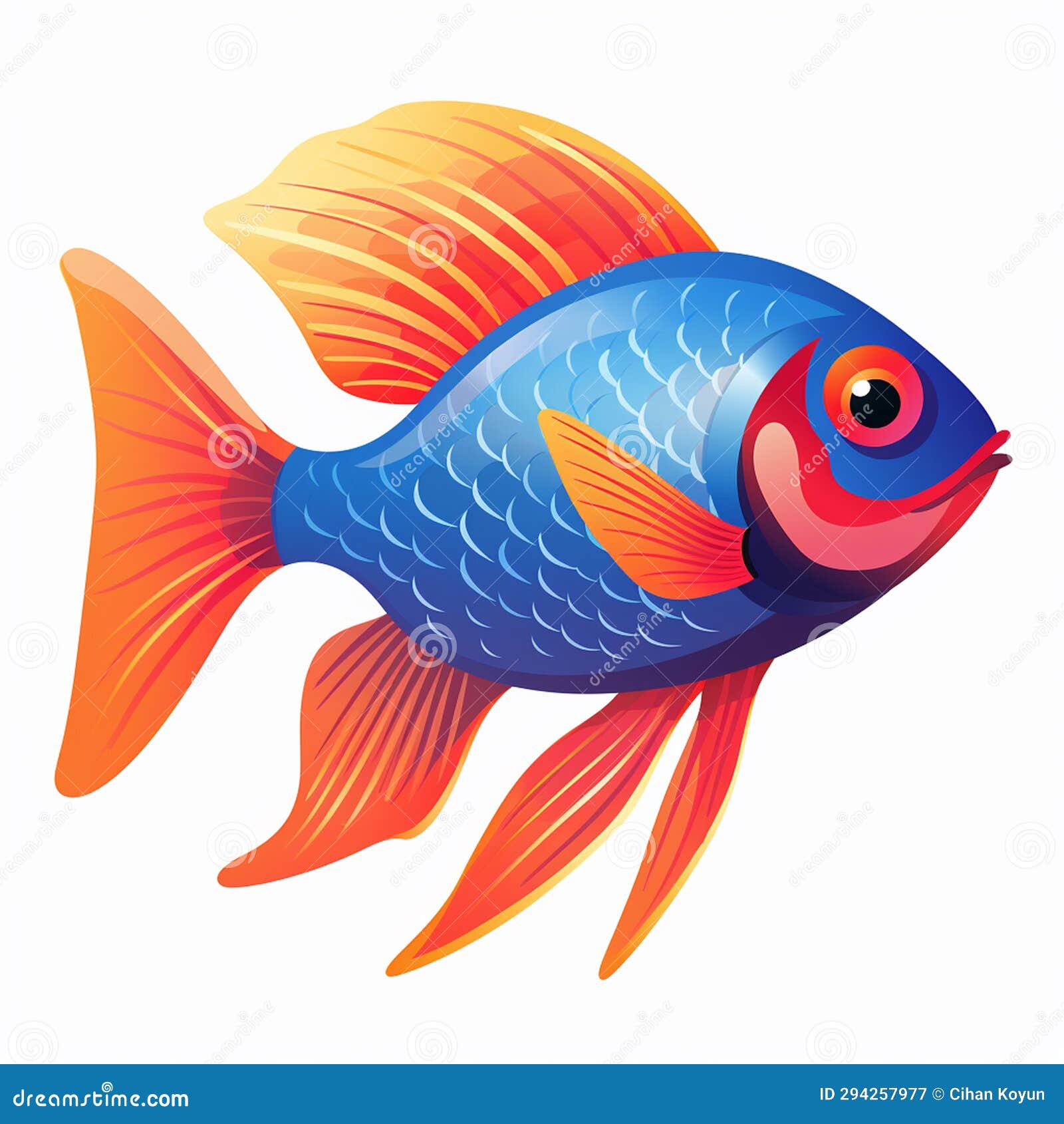 Colorful Tropical Fish Against a White Background Stock Image - Image ...