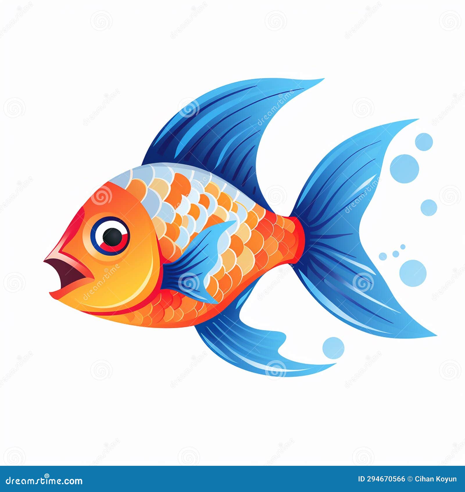 Colorful Tropical Fish Against a White Background Stock Illustration ...