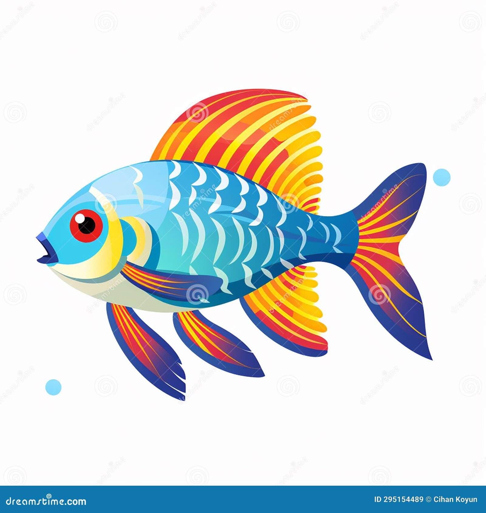 Colorful Tropical Fish Against a White Background Stock Illustration ...