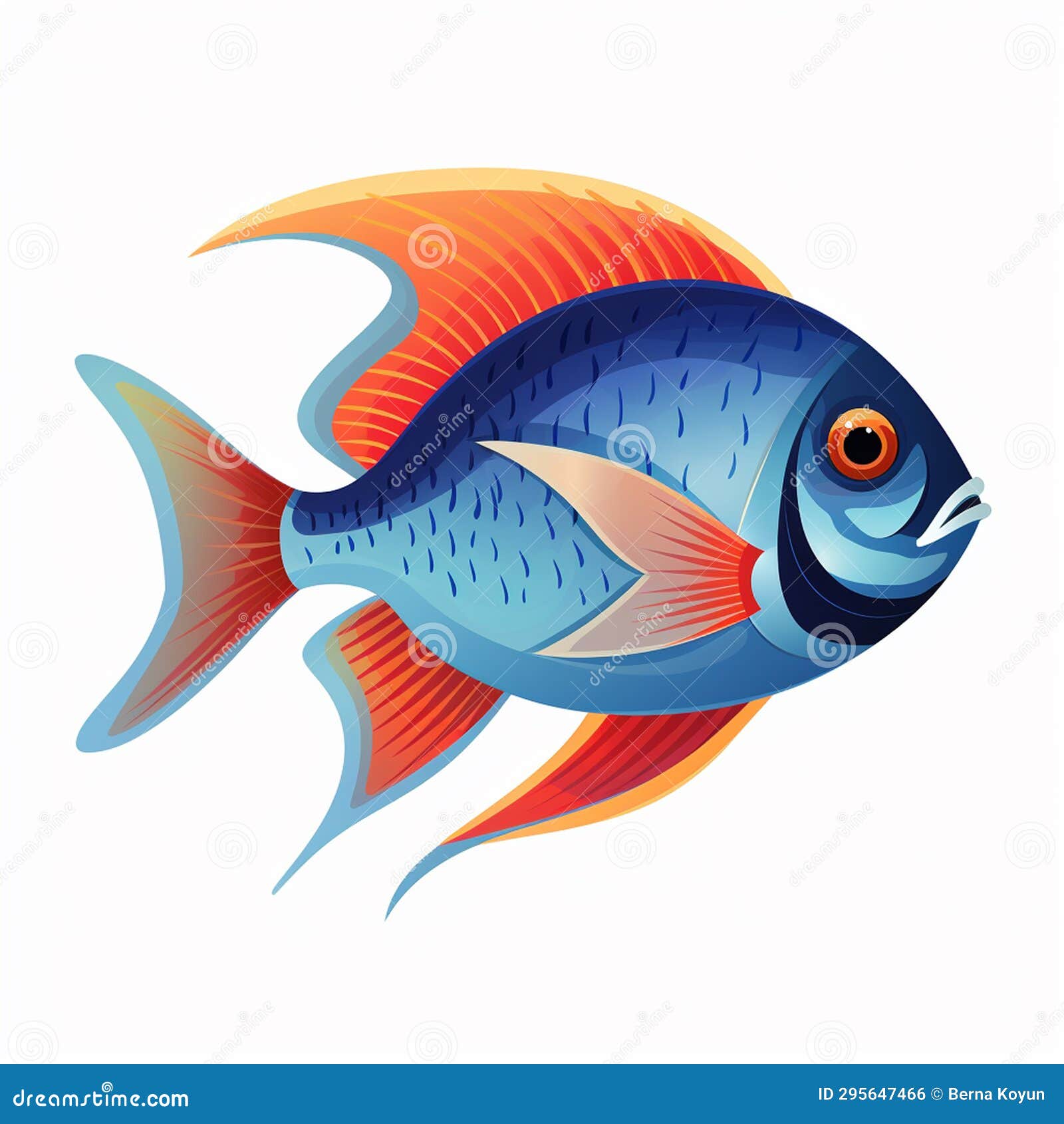 Colorful Tropical Fish Against a White Background Stock Illustration ...