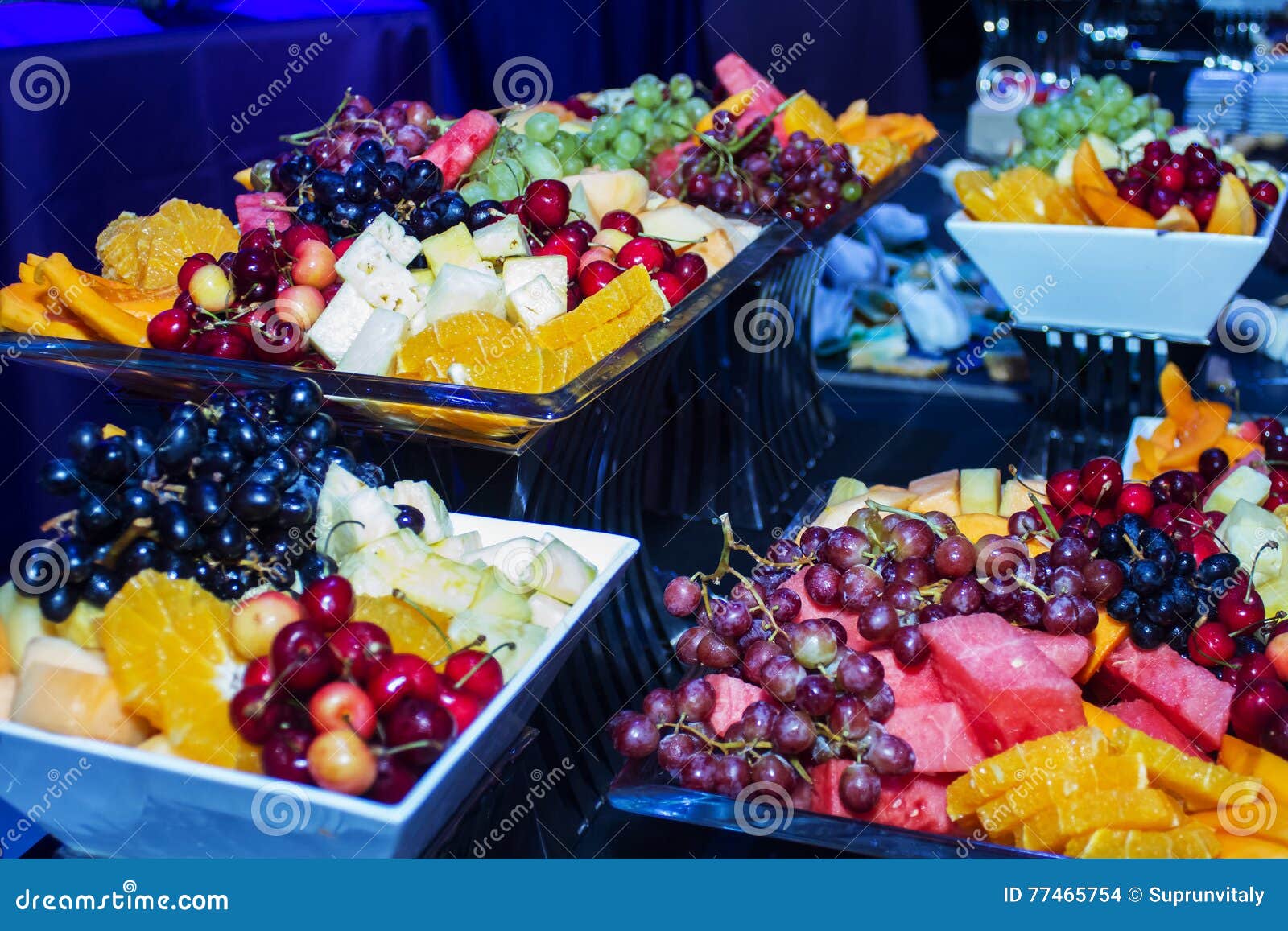 Colorful Tropical Fruit Buffet . Stock Photo - Image of artwork, diet ...