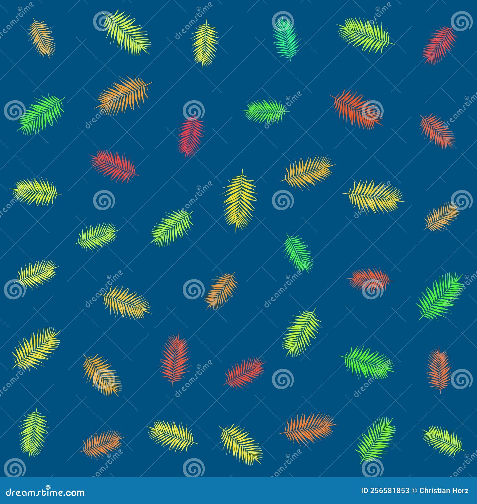 Colorful Tropical Palm Leaves on Blue Background Stock Vector ... Colorful Tropical Palm Leaves on Blue Background Stock Vector ...