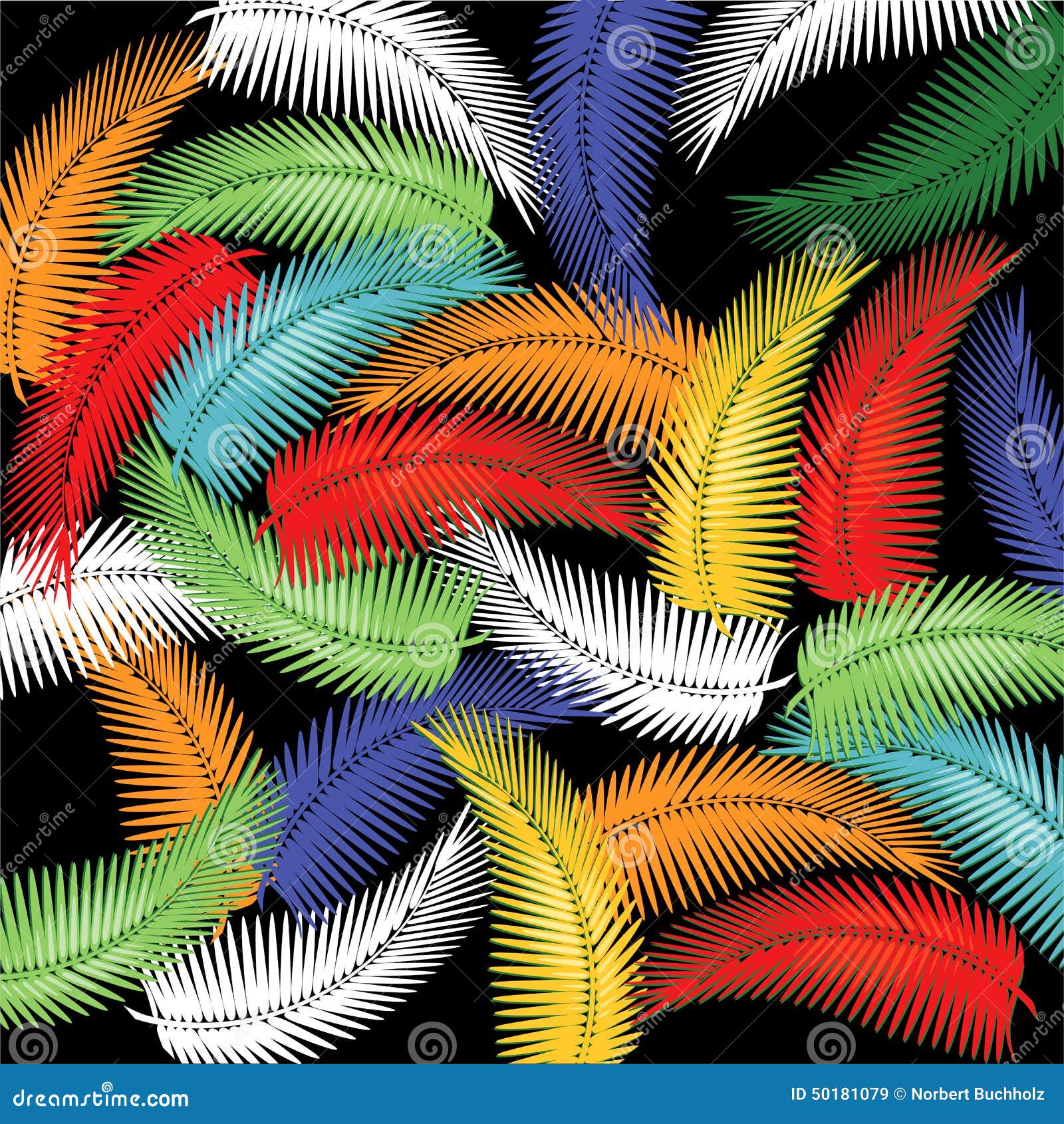 Colorful Tropical Vegetation Stock Vector - Illustration of shapes ...