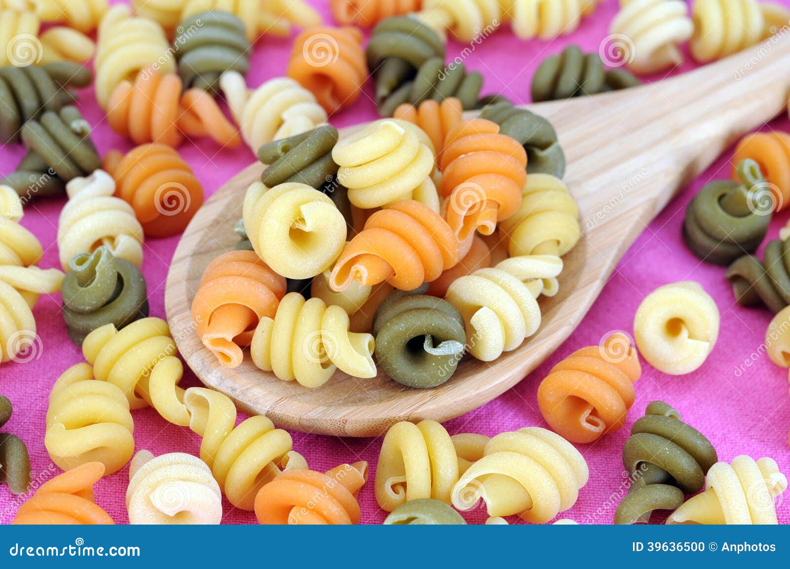 Colorful trottole pasta stock photo. Image of pastry - 39636500