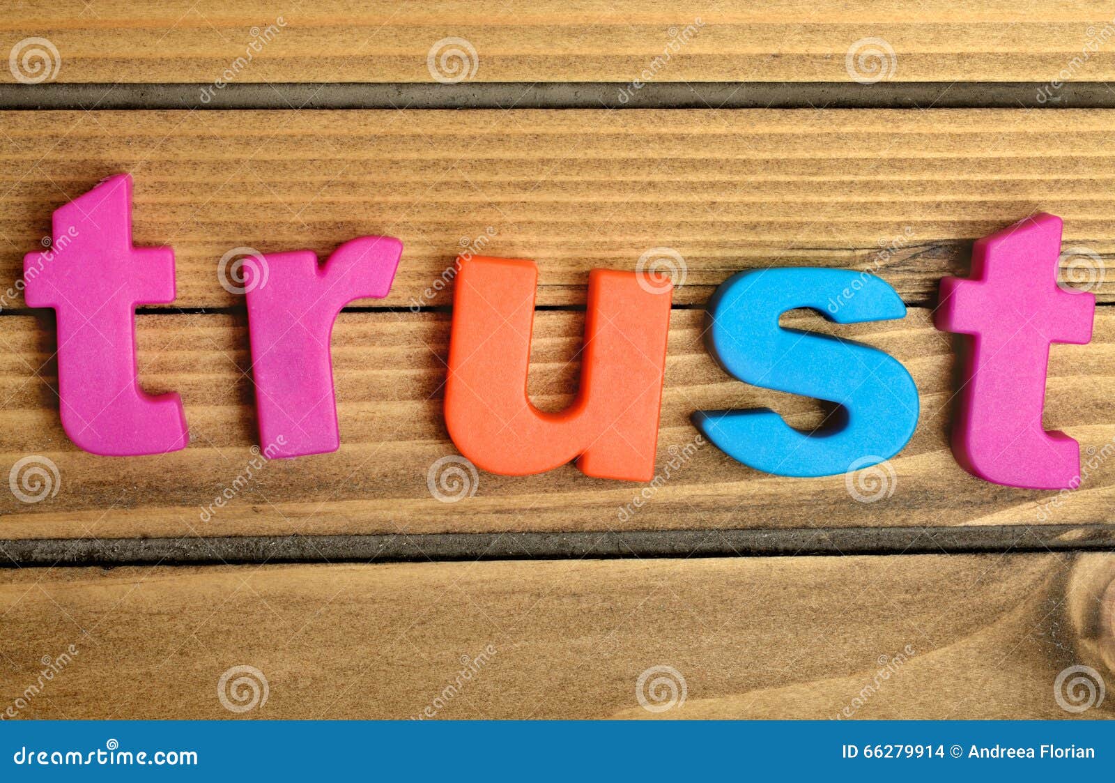 Colorful Trust Word on Table Stock Photo - Image of education ...