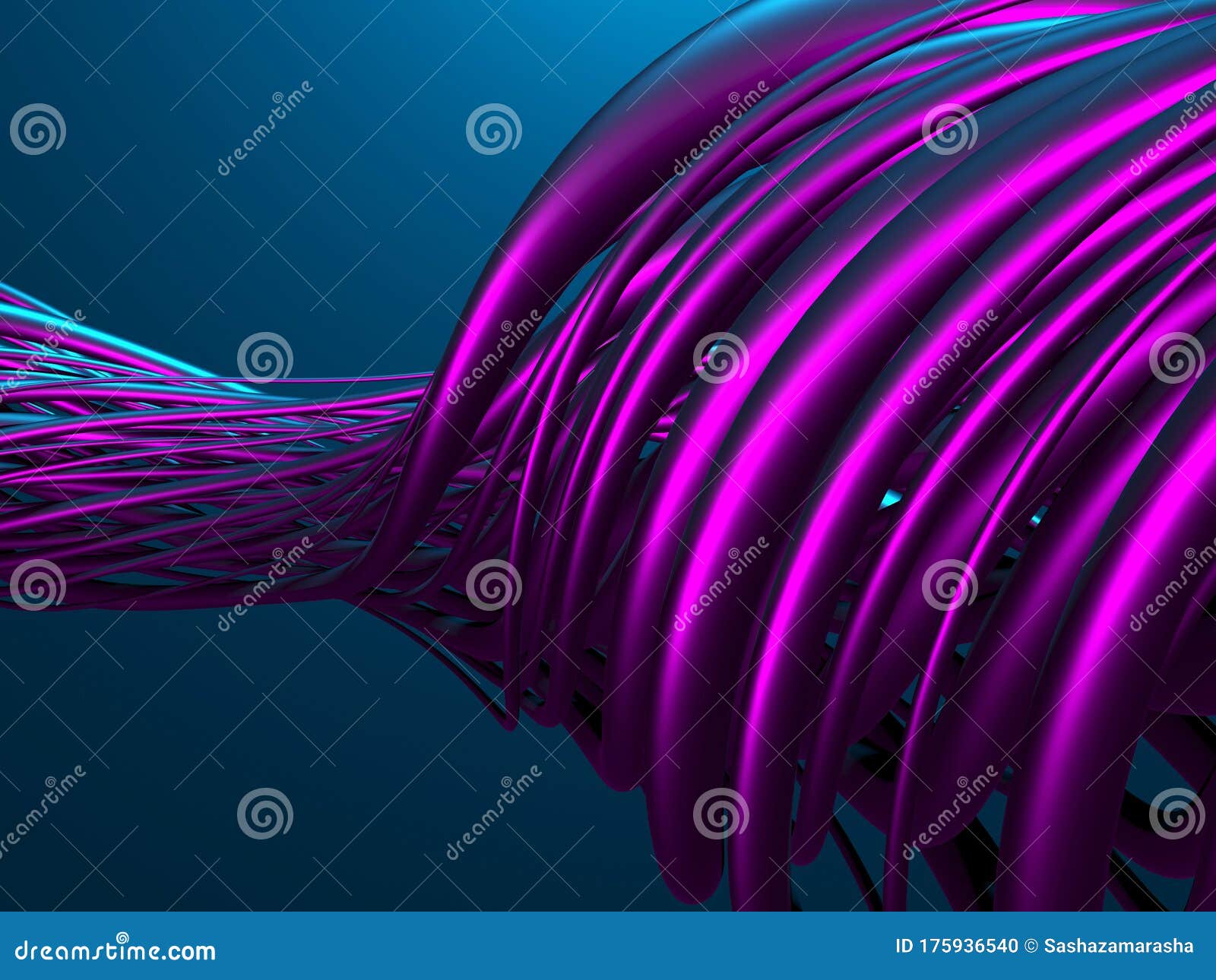 Colorful Tubes Metallic Wavy Background Stock Illustration ...