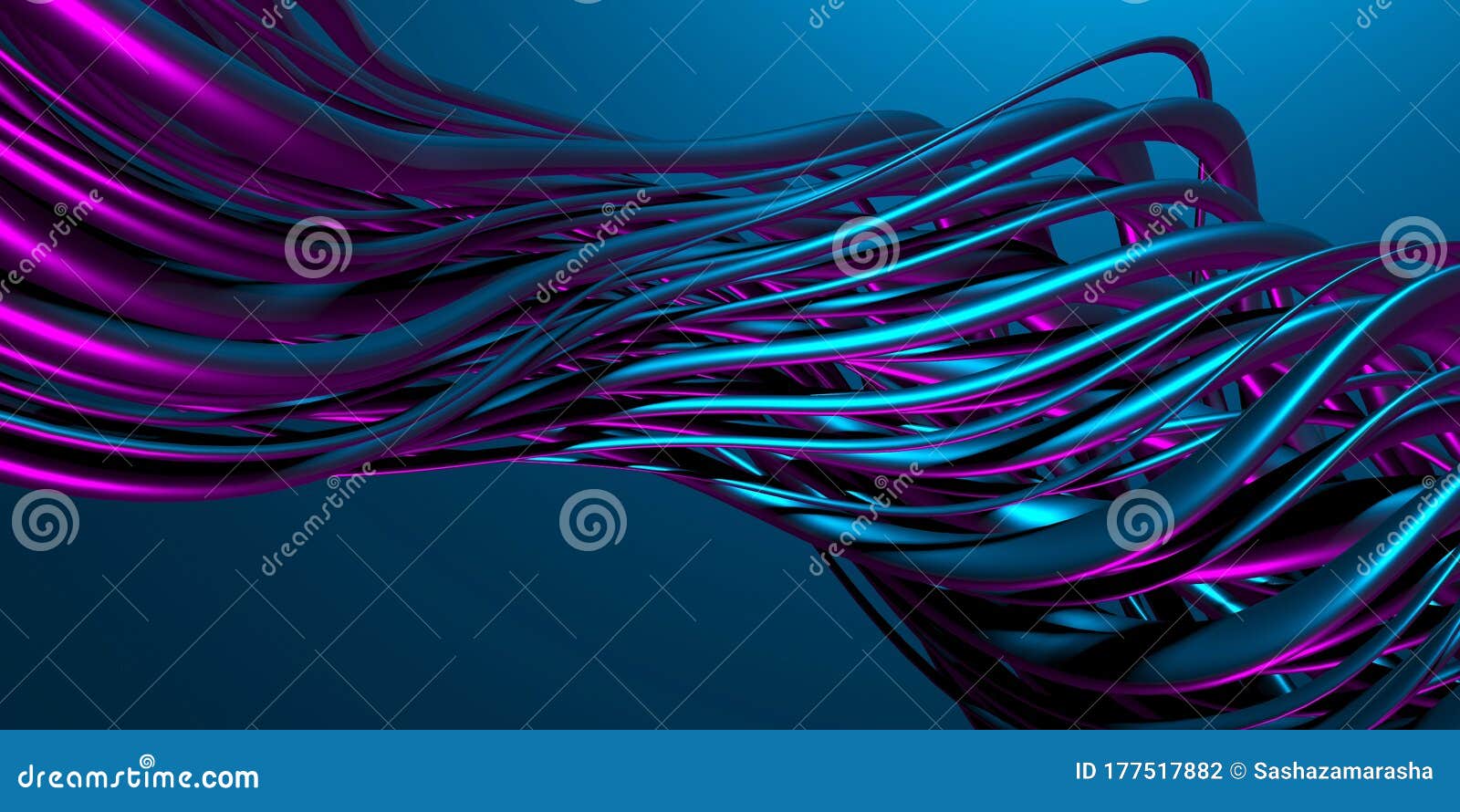 Colorful Tubes Metallic Wavy Background Stock Illustration ...